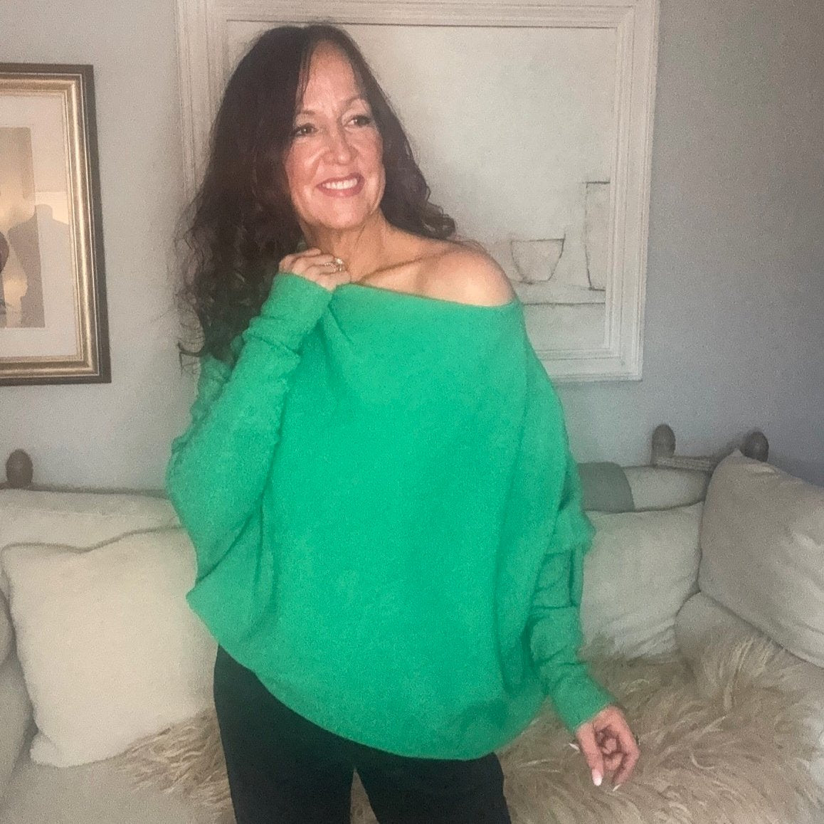 Juice Swoncho - Asymmetric Draped Jumper - BRIGHT GREEN – Juice Collection